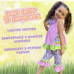 Unique Baby Girls Damask Easter Outfit Toddler Girl, Toddler Easter Outfit Girl, Toddler Girl Easter Outfit (7/XXL, Pink)