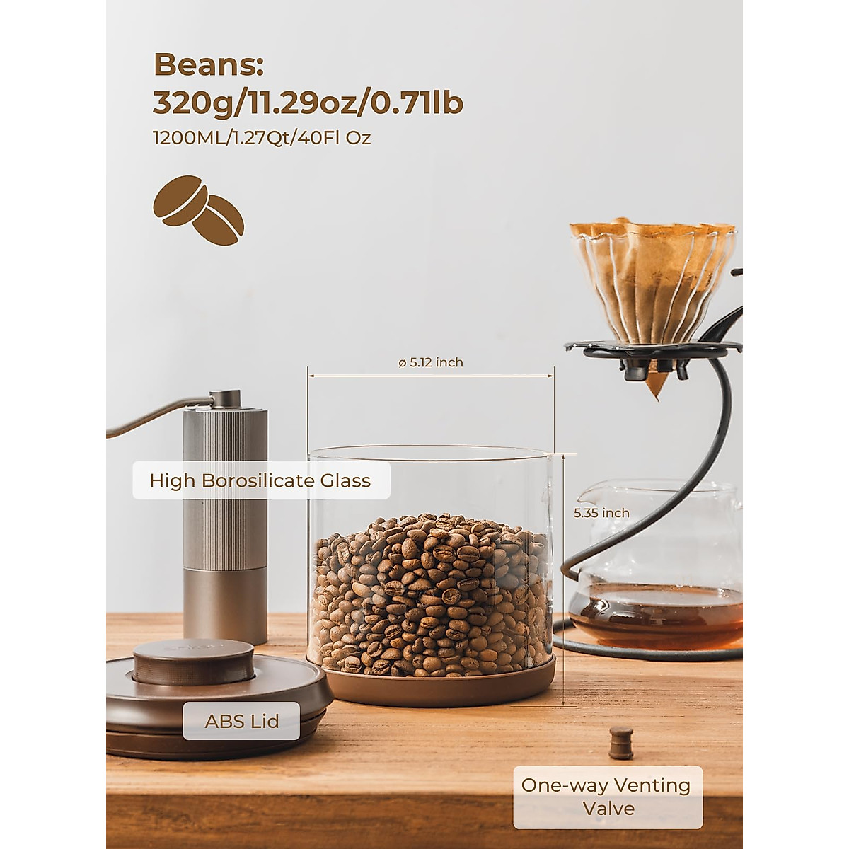 JIMALL Pop Top Food Storage Containers, Stackable Food Containers with Lids Airtight, Leak-proof Containers for Cereal Flour & Sugar, 4 Piece Set-3.5Qt,2.9Qt,2.1Qt,1.3Qt