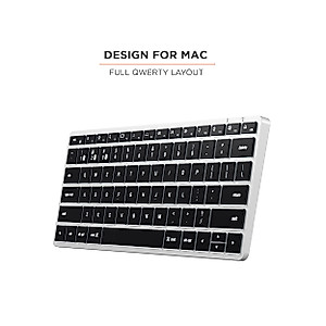 Satechi Slim X1 Bluetooth Backlit Keyboard – Illuminated Keys & Multi-Device Sync – for M2/ M1 MacBook Pro/Air, M2/ M1 iPad Pro/Air, M2 Mac Mini, iMac M1 (Silver)