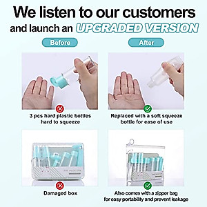 NUTAKI Tsa Approved Travel Toiletry Bottles Containers Kit (LEAKPROOF BPA FREE) Travel Accessories - 12 Pieces/Clear Case