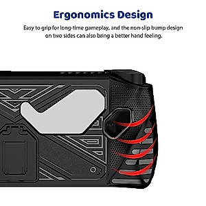 Protective Case for Rog Ally with Kickstand, DOBEWINGDELOU TPU Protector Case Cover Skin with Foldable Stand Accessories for Rog Ally Game Handheld 2023, Shockproof Non-Slip Anti-Collision Black
