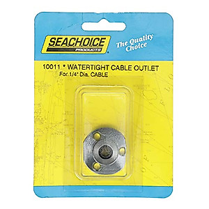 Seachoice Cable Outlet, 1/4 In., Weatherproof, Chrome-Plated Brass,Silver
