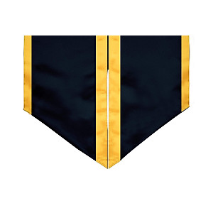 GraduationMall Graduation Honor Stole Angled End Navy With Gold Trim Unisex Adult 72" Long