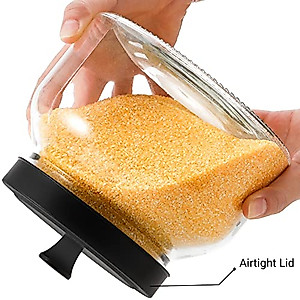 AVLA 3 Pack Glass Jars with Sealed Lid, 58 OZ Clear Cookie Candy Jar, Airtight Food Storage Container with Metal Lid, Empty Canister Set for Kitchen Counter, Pasta, Dog Treat, Snacks, Apothecary Jar