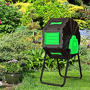 EFURDEN Compost Tumbler Outdoor Rotating Composter, with a Fast and Efficient Composting System for Garden, Kitchen, and Yard Waste (22.5 Gallon)