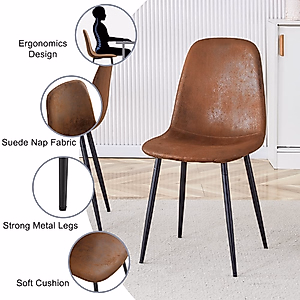 MUUOKY Dining Table Set for 4, Modern 55'' Wood Dining Table, Fabric Dining Chairs 4,Table and Chairs Set of 4,Ideal for Kitchen Dining Room