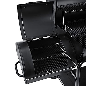 Royal Gourmet CC2036F Charcoal Grill with Offset Smoker Burch BBQ Barrel Grill and Smoker Combo, 1200 Square Inches for Large Event Gathering Patio and Backyard Cooking, Black