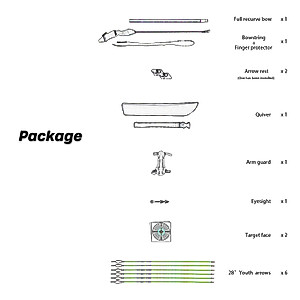 Pointdo Archery Recurve Bow and Arrow Set for Kids Archery Beginner Gift and 18lbs for Teens (Green)
