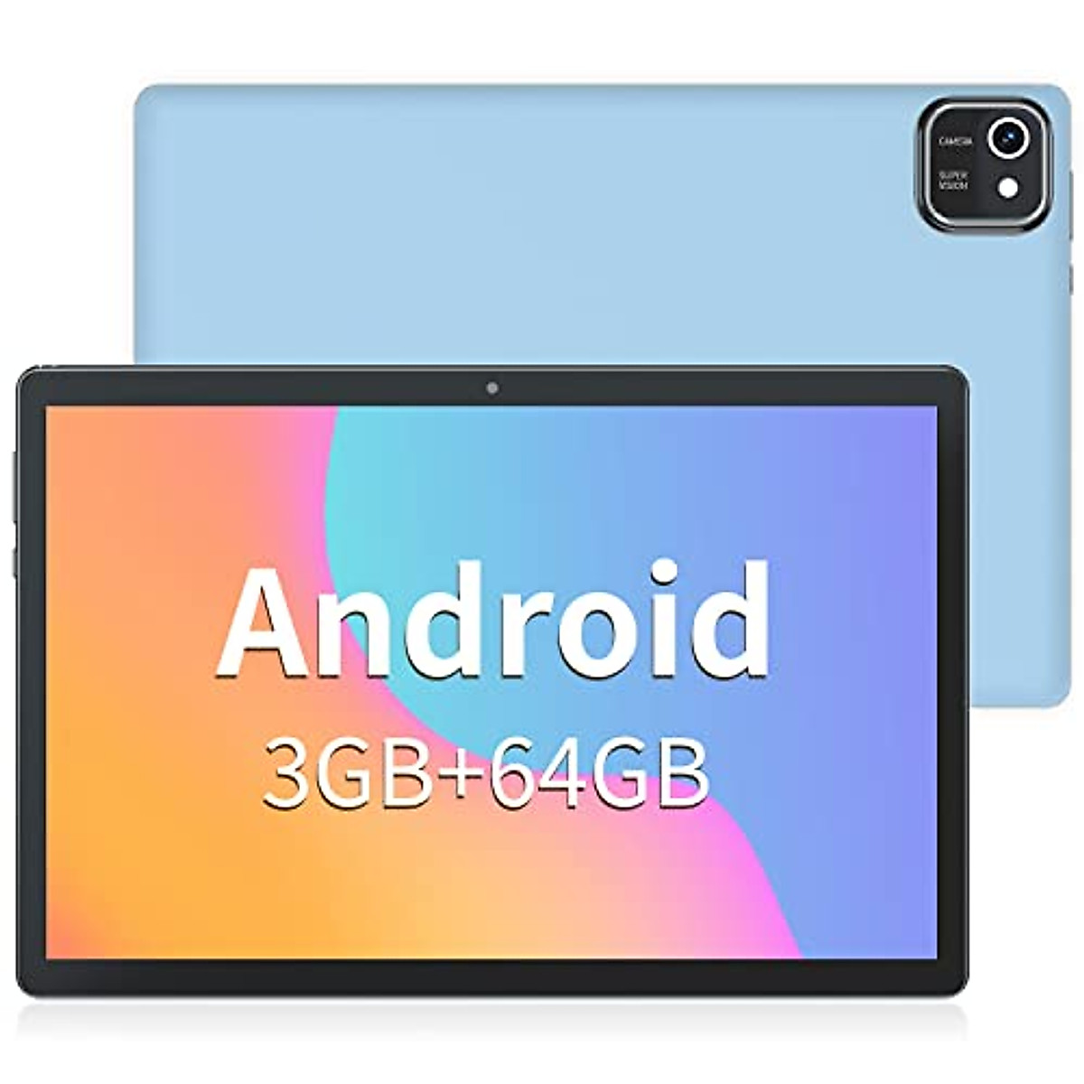 Android 11 Tablet 10inch Phablet, Large Storage 64GB Tablets Dual Stereo Speakers 512GB Expand, Octa-core Processor 3GB RAM 6000mAh Big Battery 10.1'' IPS HD Screen Google Tableta Tab(Blue)