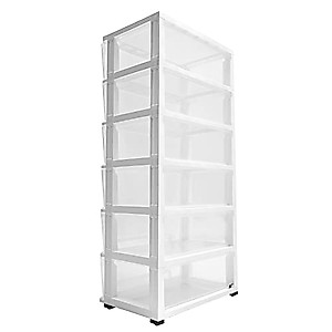 6 Rolling Storage carts, Rolling Storage Cart, Storage Tower Organizer Units for Closet, Living Room, Hallway, Dormitory, Home Office Bedroom White