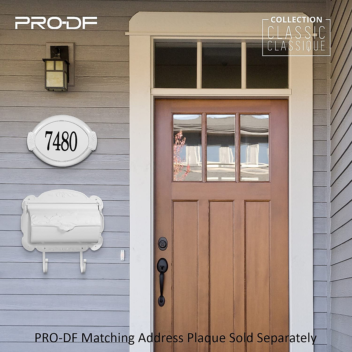 Cast Aluminum Metal Decorative Mailbox with Newspaper Hooks, Easy to Install Wall Mount, Rustproof, Heavy Duty, Hummingbird Horizontal Mail Box for Outside Porch - 17” x 5” x 12.75” (White)