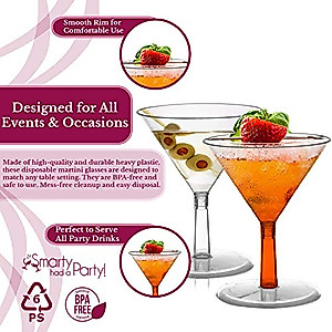 Plastic Martini Glasses - 192 Pcs Disposable Hard Plastic Clear Margarita Glasses - 2 oz Crystal Cut Glass - Bulk Party Cocktail Drinking Cups for Wedding, Mardi Gras, Birthday Parties & All Occasions