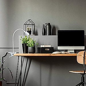 Newhouse Lighting NHCLP-OL-WH Olivia LED Clamp Light Desk Lamp with Flexible Gooseneck, 3 Brightness Levels & 3 Color Modes, White
