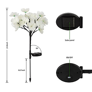 ELTUILMP Outdoor Solar Garden Lights, 2 Pack Solar Patio Lights with 42 Flower Lights Colors Changing LED Solar Powered Lights for Garden Patio Yard Pathway Decoration