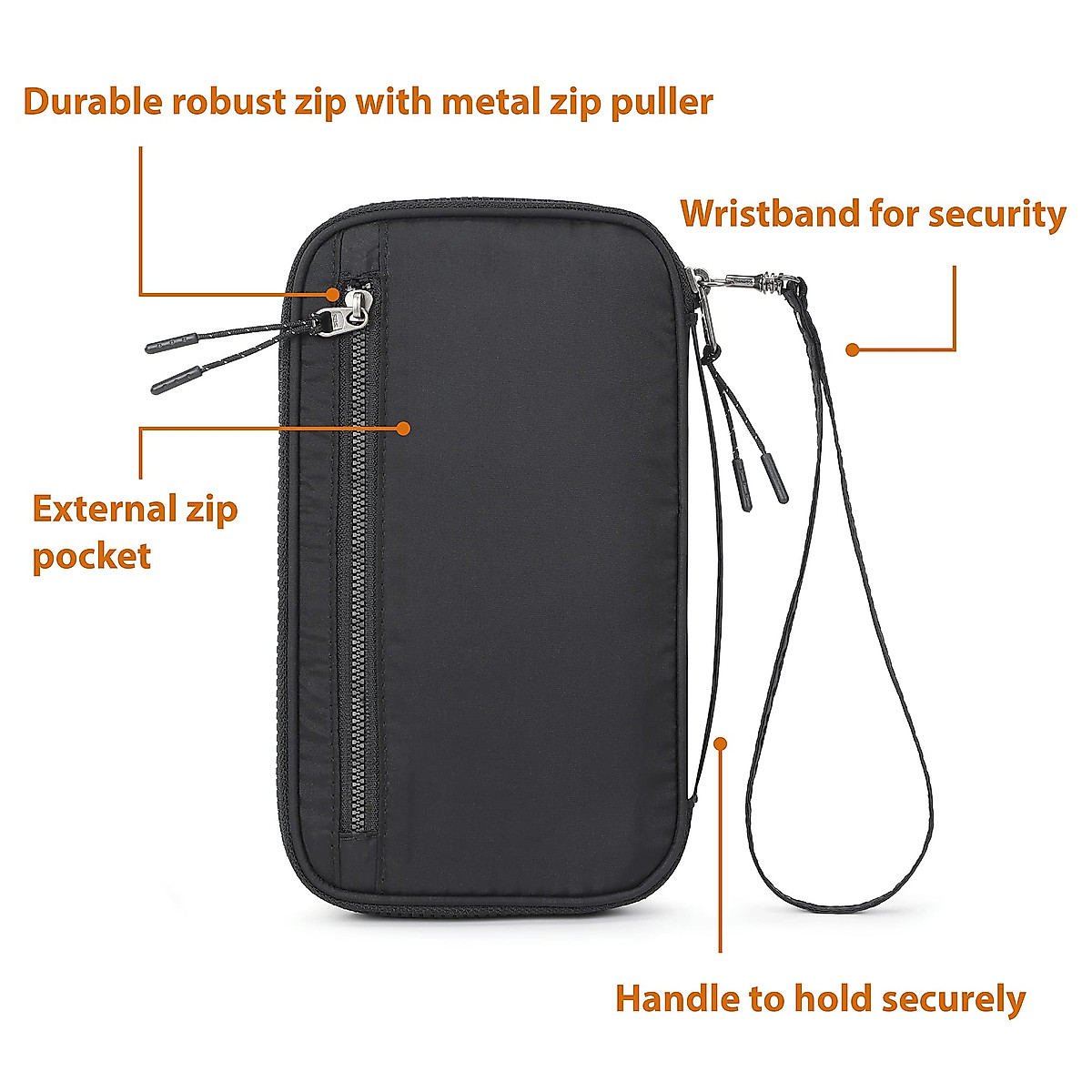 vadoworld Family Passport Holder Wallet, RFID Blocking, Travel Essential for Men and Women, Travel Document Organizer (Black)