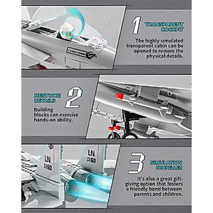 dOvOb Military F-15 Eagle Fighter Jet Building Blocks Set, Army Plane Toys as Gift for Kids or Adult (270 Pieces)