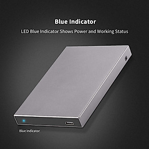 SSK Aluminum 2.5" Hard Drive Enclosure USB C 3.1 Gen 2(6Gbps) to SATA External HDD Case Adapter for 2.5 inch 7 9.5mm SATA III HDD SSD with UASP Compatible with WD Seagate PS4 Xbox