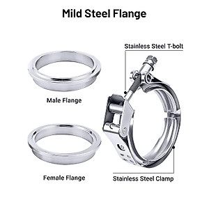 EVIL ENERGY 3.0 Inch V Band Clamp with Flange Male Female Quick Release Stainless Steel