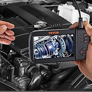 VEVOR Borescope Triple Lens Endoscope Camera with Light, 4.5" Screen 1080P Inspection Camera with 10 LED Light, IP67 Waterproof Drain Snake Camera for Auto, Plumbing(16.5FT Cable, 32GB Card)