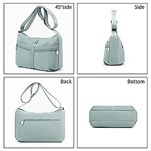 Oichy Crossbody Bags for Women Waterproof Shoulder Bag Casual Nylon Purse Ladies Lightweight Travel Handbag (Blue)