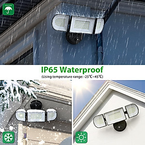 iMaihom 100W Dusk to Dawn Outdoor Lighting, 9000LM LED Flood Lights Outdoor, 3 Adjustable Heads Security Lights with Photocell, IP65 Waterproof 6500K Outdoor Flood Light for Yard Garage Patio