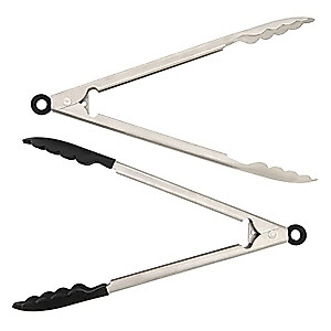 KitchenAid Universal Utility and Silicone Tipped Stainless Steel Kitchen Tongs, Set of 2