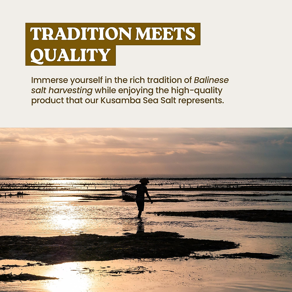 Cinta - Balinese Kusamba Sea Salt, Hand-Harvested Sea Salt from Bali, All-Natural Small Crystal Sea Salt With No Additives or Refining, Natural Salt for Cooking, Snacks, and More, 5.3 oz