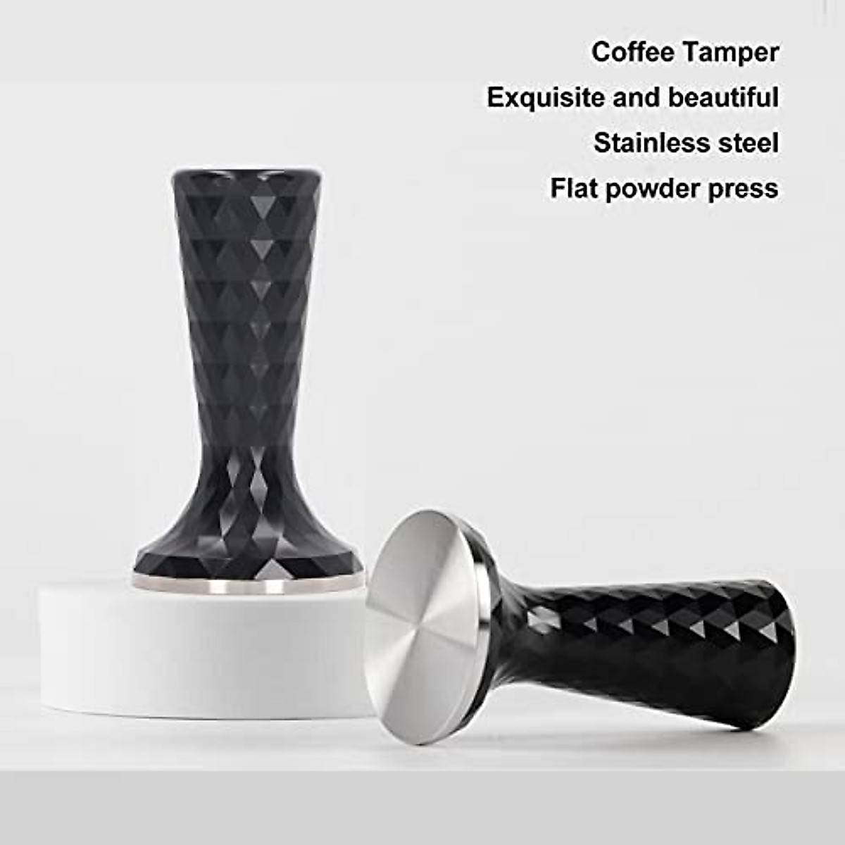 MOTUZP Coffee Tamper Food Grade Safe Coffee Hand Tamper with Flat Stainless Steel Base Professional Coffee Hand Tamper (51mm)