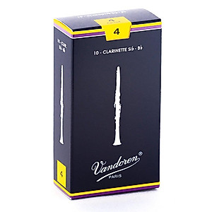 Vandoren CR104 Bb Clarinet Traditional Reeds Strength 4; Box of 10