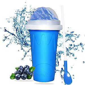 Tikapo® Slushy Maker Cup Tik Tok Stuff Slushie Maker Cup Slushie Ice Cream Maker Machine Frozen Magic Double Layers Slushie Squeeze Cup - Blue