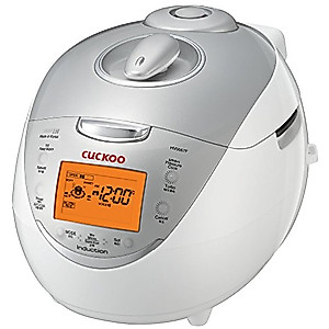 CUCKOO CRP-HV0667F | 6-Cup (Uncooked) Induction Heating Pressure Rice Cooker | 12 Menu Options, Auto-Clean, LED Display, Made in Korea | White/Silver