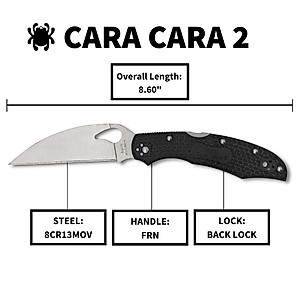 Spyderco Byrd Cara Cara 2 Wharncliffe Folding Knife (PlainEdge)