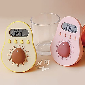 Avocado Shape Kitchen Timer Digital Count Down Alarm with LCD Display Manual Alarm Counters Cooking Timer Cooking Baking Helper Reminder Tool