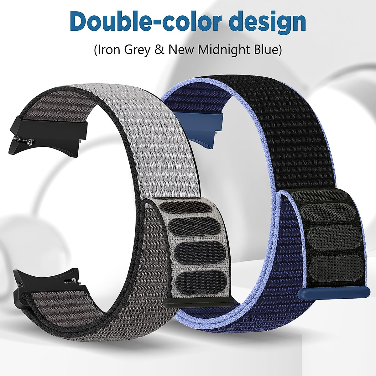 Bcuckood Nylon Loop Compatible with Samsung Galaxy Watch 6/5/4 40mm 44mm/Watch 6 Classic 43mm 47mm/Watch 5 Pro 45 mm/Watch 4 Classic 42mm 46mm, Sport Nylon Breathable Replacement Straps for Women Men