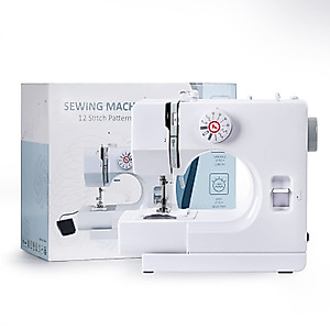 Mini Sewing Machine for Beginners Crafting Mending Heavy Duty Portable Sewing Machine Household Kids Sewing Machine with 12 Built-In Stitches, Foot Pedal