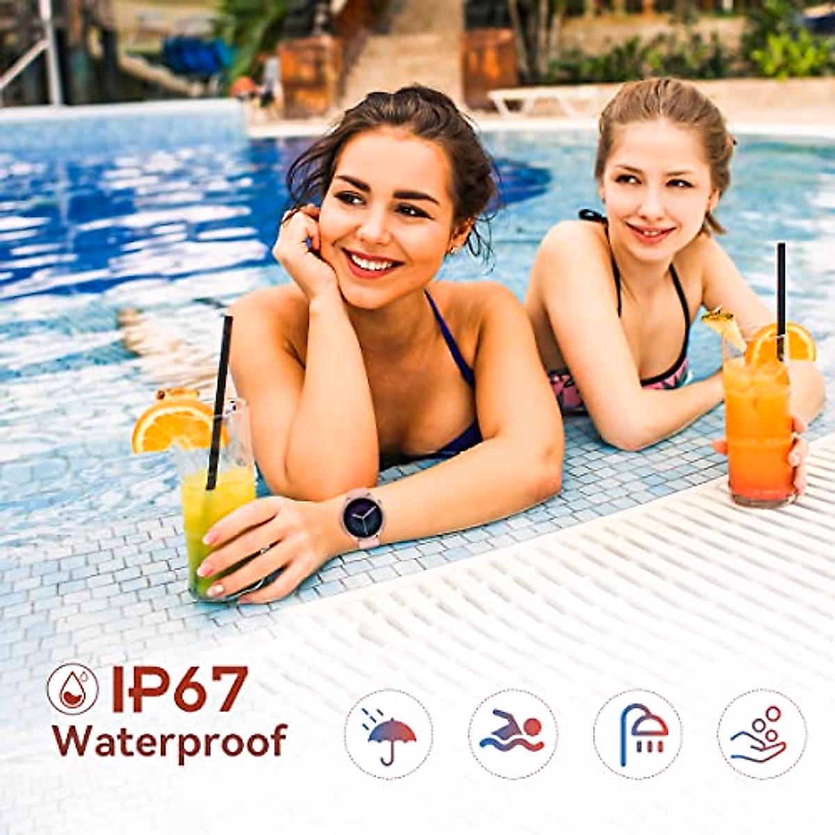 Smart Watch for Women (Answer/Make Call) IP68 Waterproof Smart Watch for Android iOS Phones 1.39 Round Smartwatch Fitness Activity Tracker With Blood Pressure Heart Rate Sports Watch with Step Counter