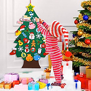 MYHJL DIY Felt Christmas Tree Merry Christmas Decoration for Home Xmas Gifts Cristmas Tree Ornaments New Year 2024(01#)