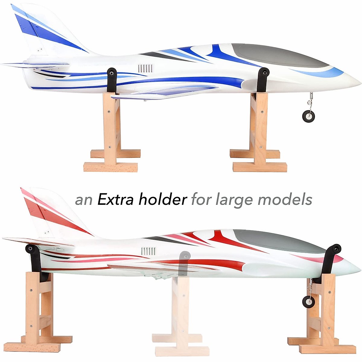 RCrabbit Stand for Model Airplanes RC Plane Display Adjustable (2 Holders)