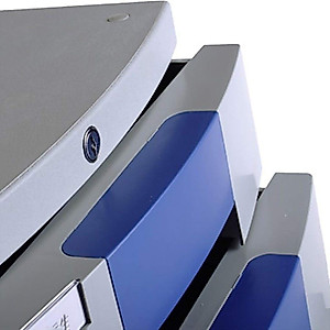 Flat File Cabinet,Desktop Lock Plastic Drawer Storage Organization, with Blank Label and 5 Drawers-Blue