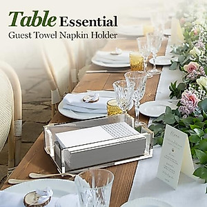 LEVIMETREE Acrylic Napkin Holder for Bathroom, Kitchen or Dining Table - Guest Towel Holder Tray for Bathroom, Table Top Decorative Napkin Tray for Dining Table and Kitchen,8.7”x5.2”x2.5” Inside Size