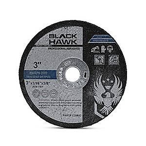 BHA Metal and Stainless Steel Cut Off Wheels for Die Grinders, 3” x 1/16” x 3/8” - 25 Pack