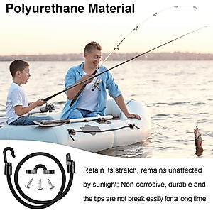 4 Pieces Rod Strap Holder Deck Mount Connector Mount Rod Strap Hold Down for Boat Kayak Boat Fishing(12 Inch)