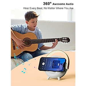 Depulat Kids Bluetooth Speaker with Lights 15W Portable Wireless Charging Speaker Dimmable Night Light Best Birthday Music Gifts for Teenagers -Bedroom, Office and Home Decor(Without Battery)