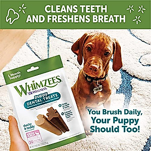 WHIMZEES by Wellness Puppy Natural Dental Chews for Dogs, Long Lasting Treats, Grain-Free, Freshens Breath, Extra Small/Small Breed, 30 count