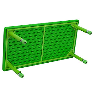 Flash Furniture Rectangular Plastic Height Adjustable Activity Table, 24 x 48, Green