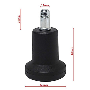 5PCS High Profile Bell Glides 2.5" Replacement Office Desk Chair or Stool Swivel Caster Wheels,Easy Conversion from Wheeled Casters to Stationary Feet to Protect Wood or Hardwood Floor