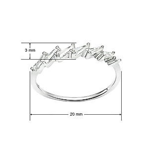 SOLIDSILVER- Sterling Silver Emerald Cut Crystal Clear CZ Zig Zag Ring | Sizes 9