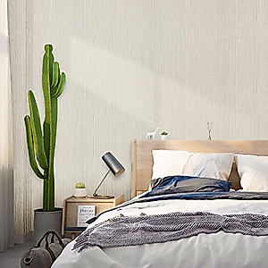 TANONE Faux Grasscloth Imitation Cloth Textured Wallpaper 17.7 x118 Inches Self-Adhesive Removable Peel and Stick DIY Wallpaper Vinyl Film Solid Color Wallcovering for RV Furniture