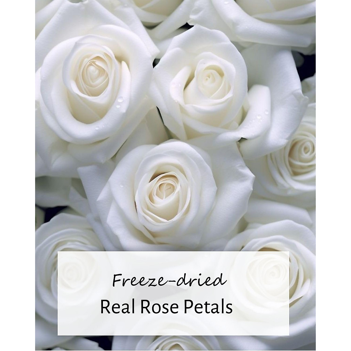 REAL Rose Petals, Pearl White Freeze-Dried Petals 3.5oz Biodegradabel Wedding Natural Confetti, Perfectly Preserved Flower Petals for Table Decorations
