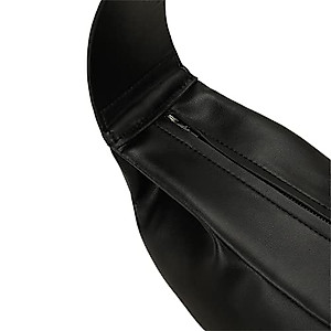 Women's Soft Surface Cowhide Hobo Bag Casual Leather Crossbody Bag Crescent Shoulder Bag Black